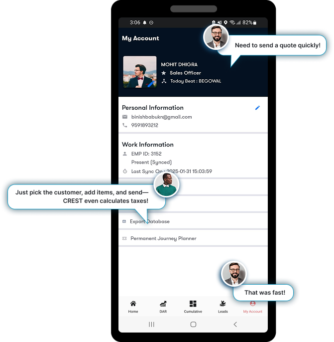 Sales Quote Feature - Mobile App - Xmplar